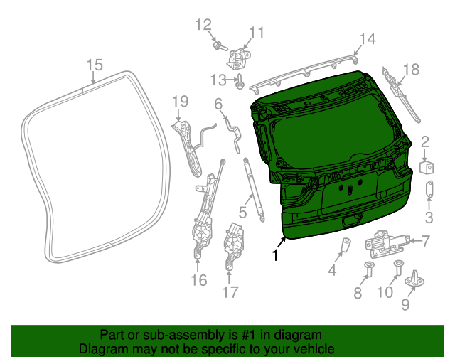 Lift-gate 68456014AA | TascaParts.com