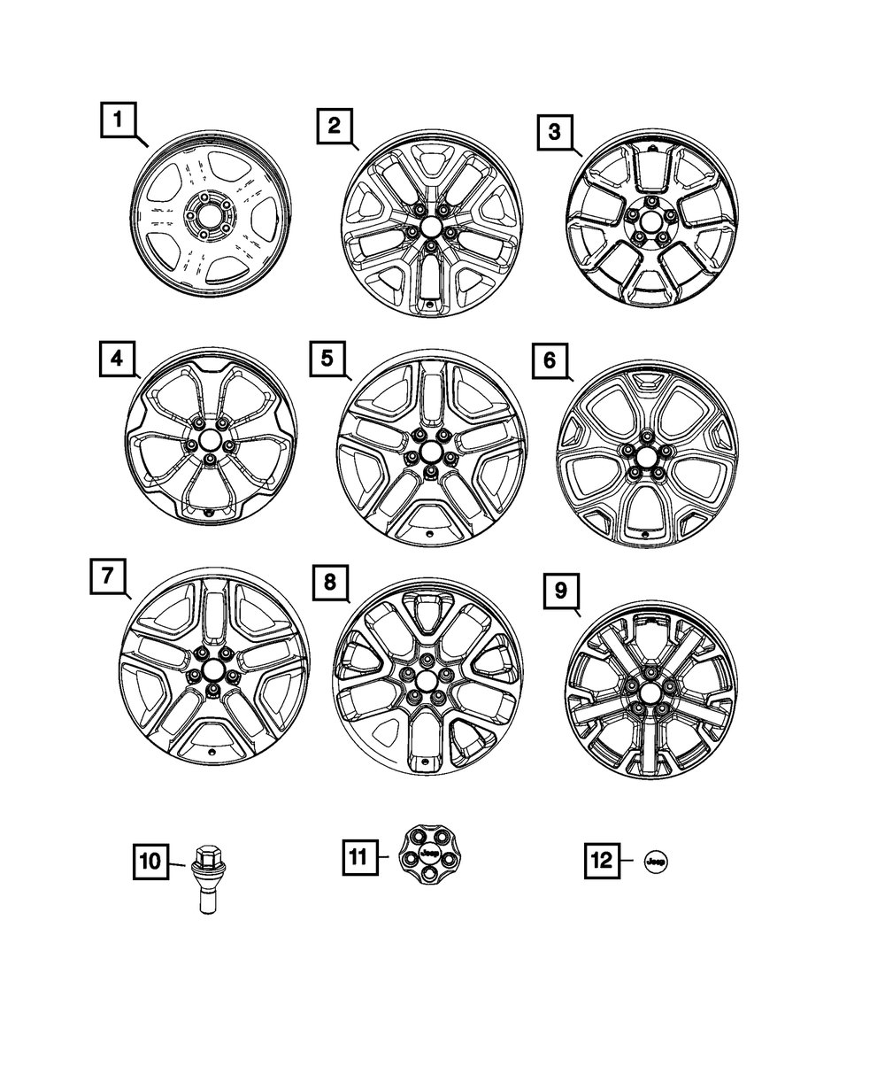 2022-2023 Jeep Renegade Aluminum Wheel 7JV73U6LAA | My Mopar Parts