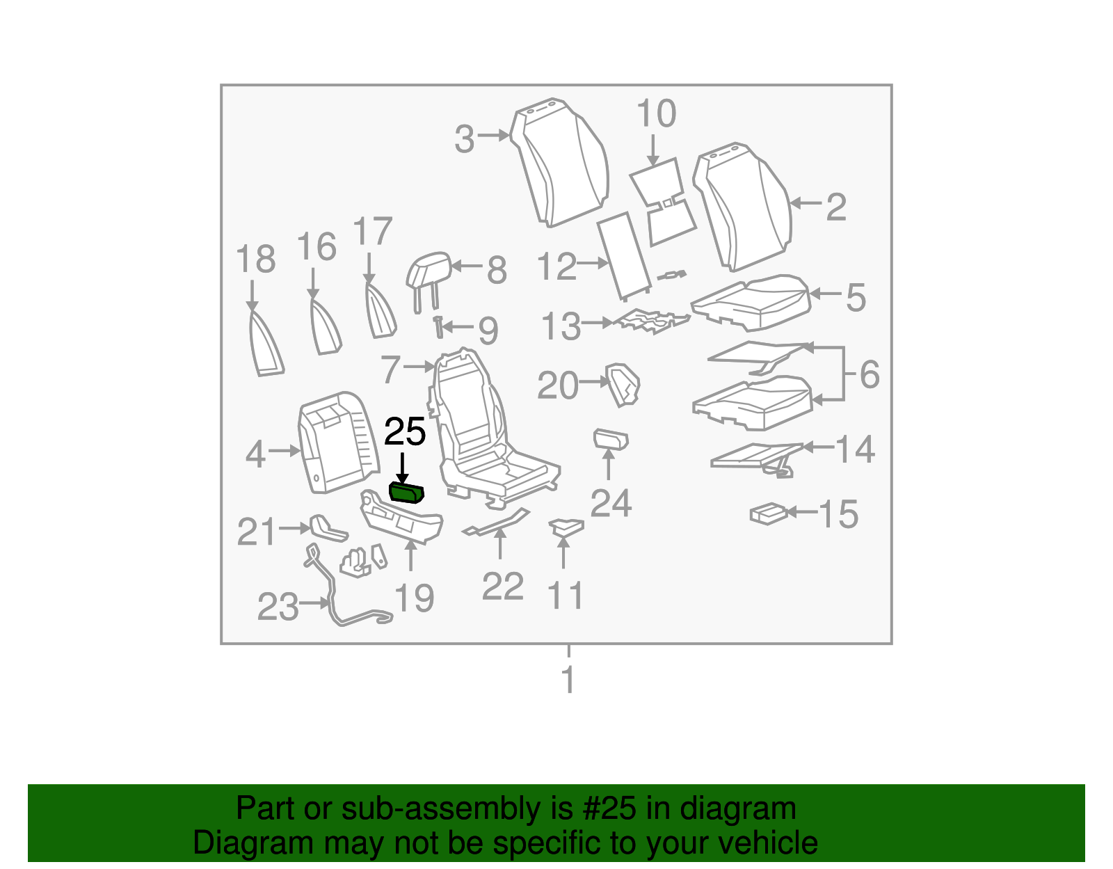2004-2012 GM Front Seat Adjuster Switch 22718127 GM | GMPartsDirect.com