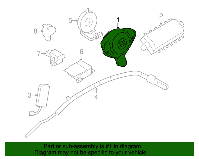 2009-2020 Nissan 370Z Module Assembly - Air Bag- Driver K8510-1EA2A ...