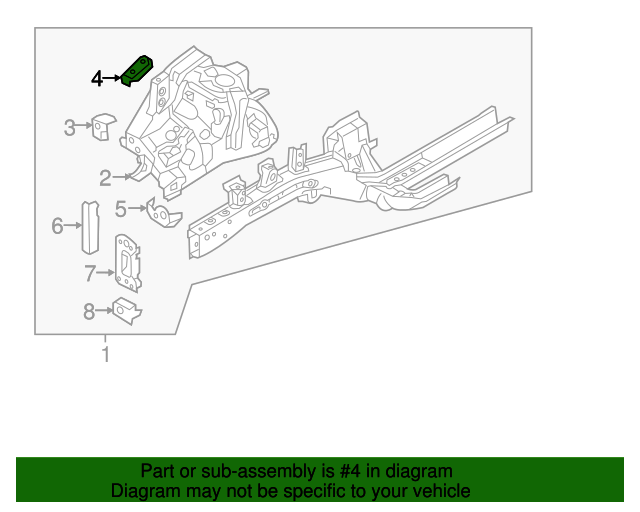 64533-2W000 - Apron Panel Side Bracket - 2013-2018 Hyundai Santa Fe ...