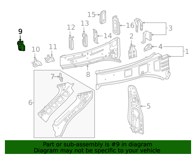84273992 - Front Compartment Side Rail Bracket 2020-2023 GM | Chevrolet ...