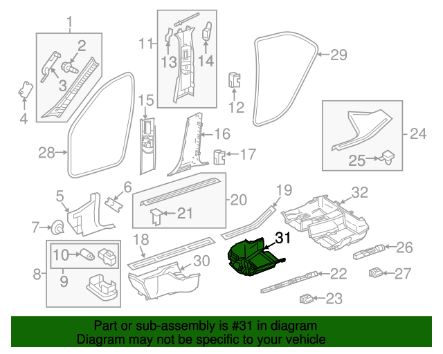 2010-2018 Mercedes-Benz Floor Carpet 212-680-31-01-9G07 ...