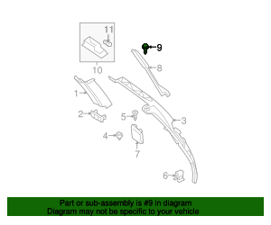 2006-2012 BMW Body D-Pillar Trim Panel Screw 07-11-9-905-911 | BMW ...