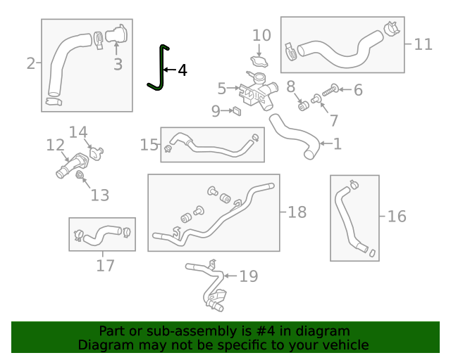 2019-2020 Kia Forte Overflow Hose 25451-F2000 | TascaParts.com