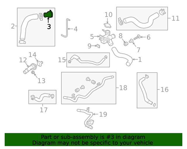 2018-2022 Kia Lower Hose Connector 25485-C1500 | OEM Parts Online