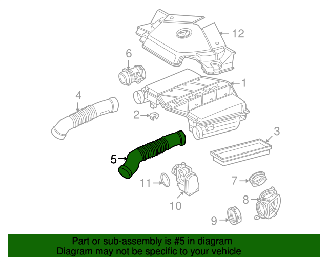 209-528-03-07 - Engine Air Intake Hose 2003-2006 Mercedes-Benz ...