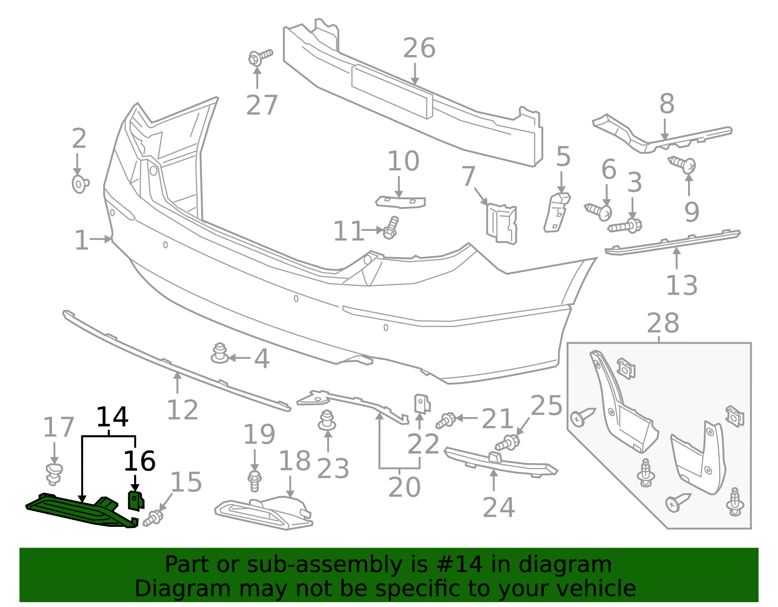 71515-TVA-A00 - 2018-2022 Honda Accord - Garnish Assembly L Rear Bumper ...