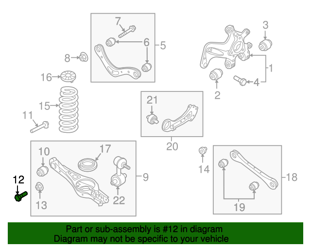 52712-2G000 - Lower Control Arm Mount Bolt 2006-2024 Kia | Genuine Kia ...