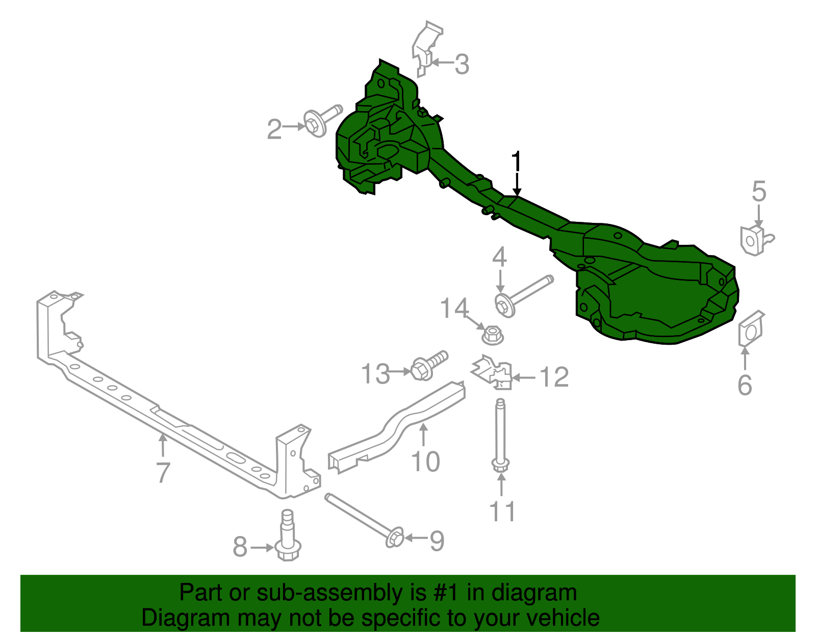 EJ7Z-8A284-D - Upper Reinforced 2015-2019 Lincoln MKC | Big 3 Auto Parts