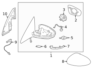 2019-2021 Nissan Altima Mirror Outside 96301-6CA0A | QuirkParts