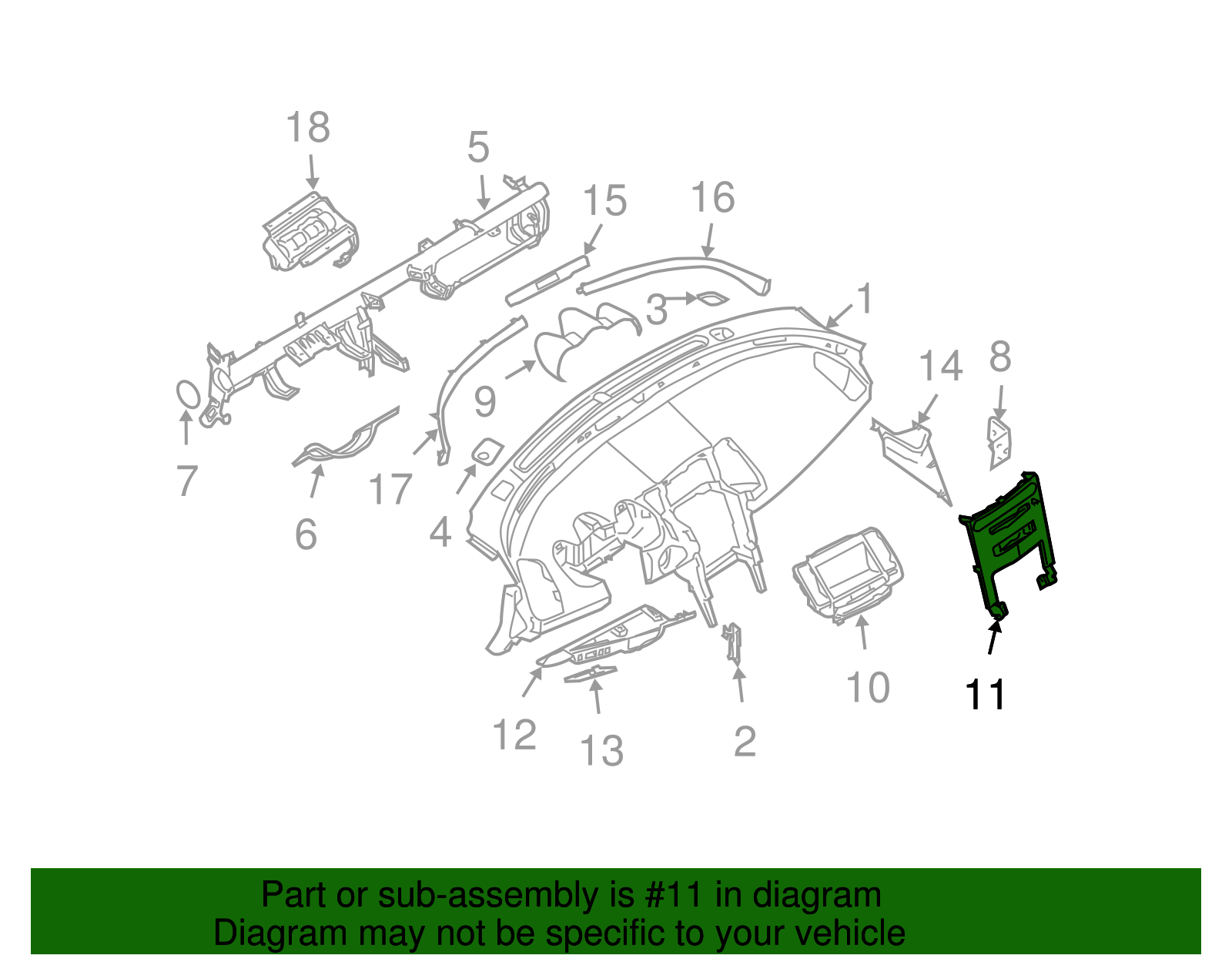 2004-2005 Nissan Maxima Center Bezel 68260-7Y600 | Nissan Automotive Parts