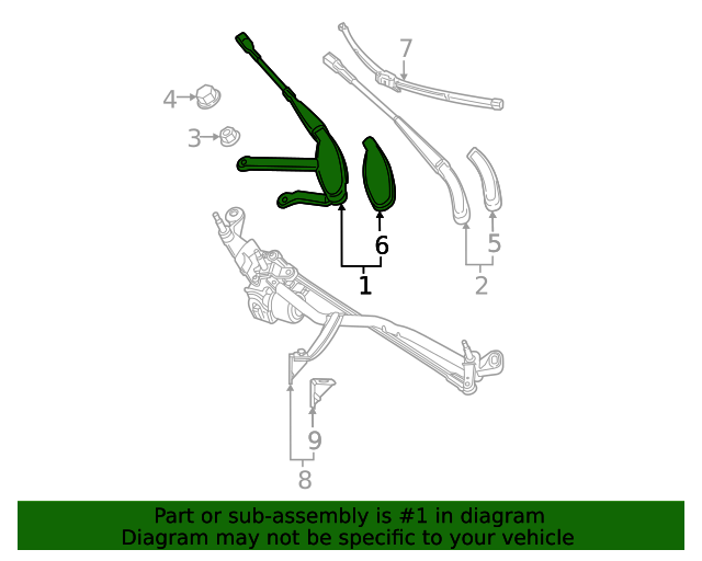 213-820-03-44 - Wiper Arm 2017-2023 Mercedes-Benz | Mercedes-Benz USA Parts