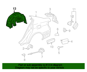 2006-2011 Lexus Wheelhouse Liner 65637-30050 | OEM Parts Online