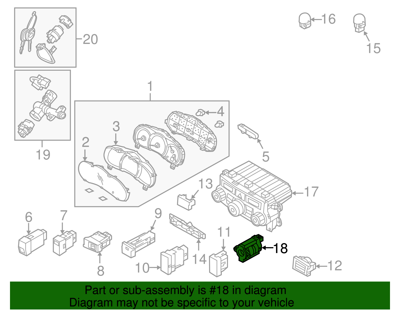 97162-4D000 - Cabin Air Temperature Sensor 2014 Kia Sedona | Kia.Parts ...