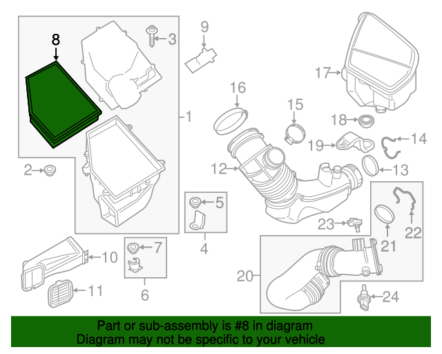 13718577170 - 2016-2024 BMW Air Filter (13-71-8-577-170) | BMW of South ...