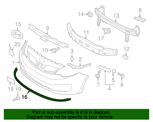 2015-2017 Kia Rio Lower Deflector 86591-1W500 | OEM Parts Online