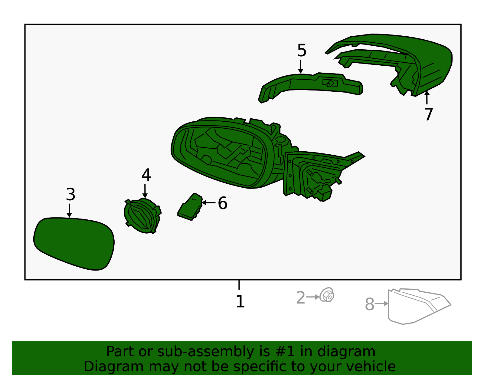 2019-2021 Genesis G70 Mirror Assembly Outside Rear View Left-hand 87610 ...
