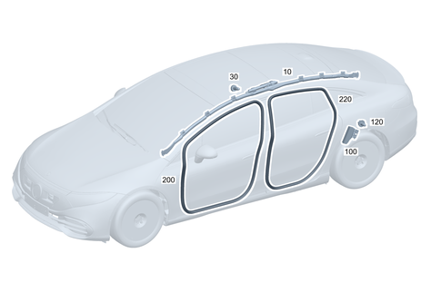 Head Side Air Bag, Door Edge Guard for 2024 Mercedes-Benz EQE 350 ...