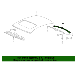 62131-TVA-A00ZZ - Rail, Rear Roof 2018-2020 Honda Accord | Honda Parts ...