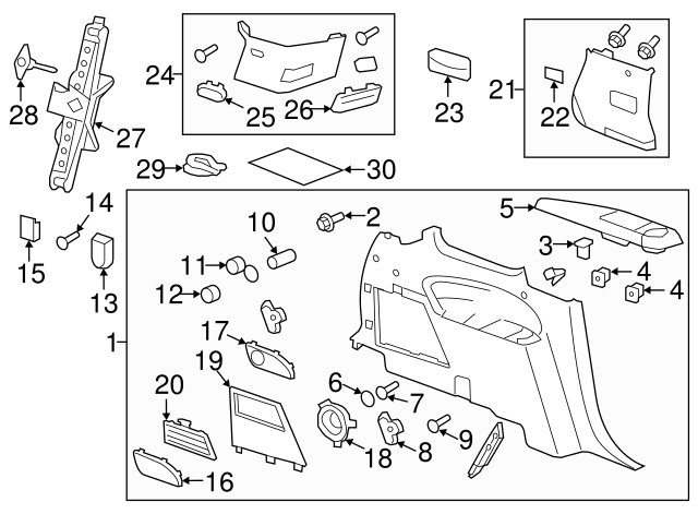 2013-2017 GMC Quarter Trim Panel 23389786 | GMPartsDirect.com