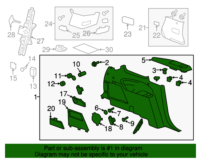 2013-2017 GMC Quarter Trim Panel 23389786 | GMPartsDirect.com