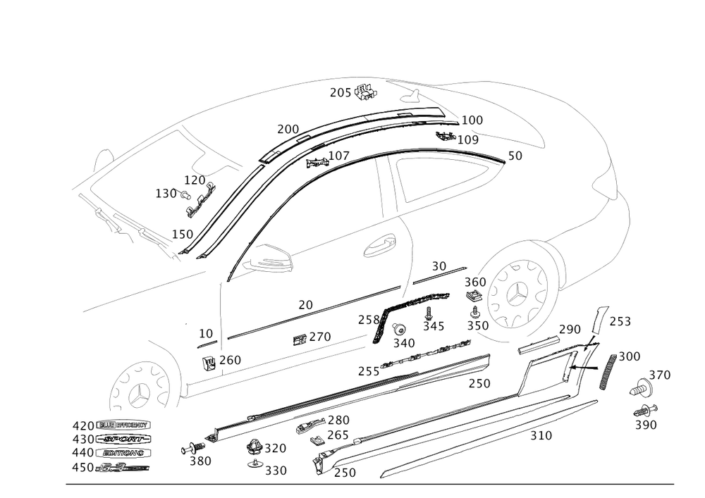 204-885-24-53 - Ventilation Grille 2012-2014 Mercedes-Benz C63 AMG ...
