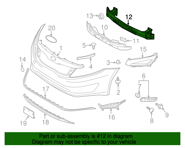 2011-2015 Kia Optima OEM NEW 2011-2015 Kia Optima Sedan Hybrid Beam ...