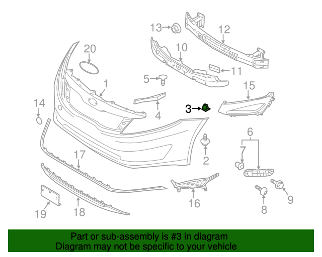 86699-1E010 - Bumper Cover Nut 2011-2013 Kia Optima | Kia.Parts Store