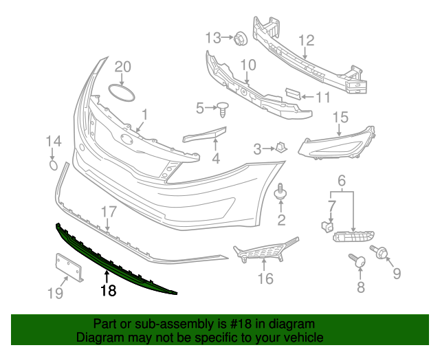 86591-4C200 - Lower Deflector 2011-2013 Kia Optima | Kia.Parts Store
