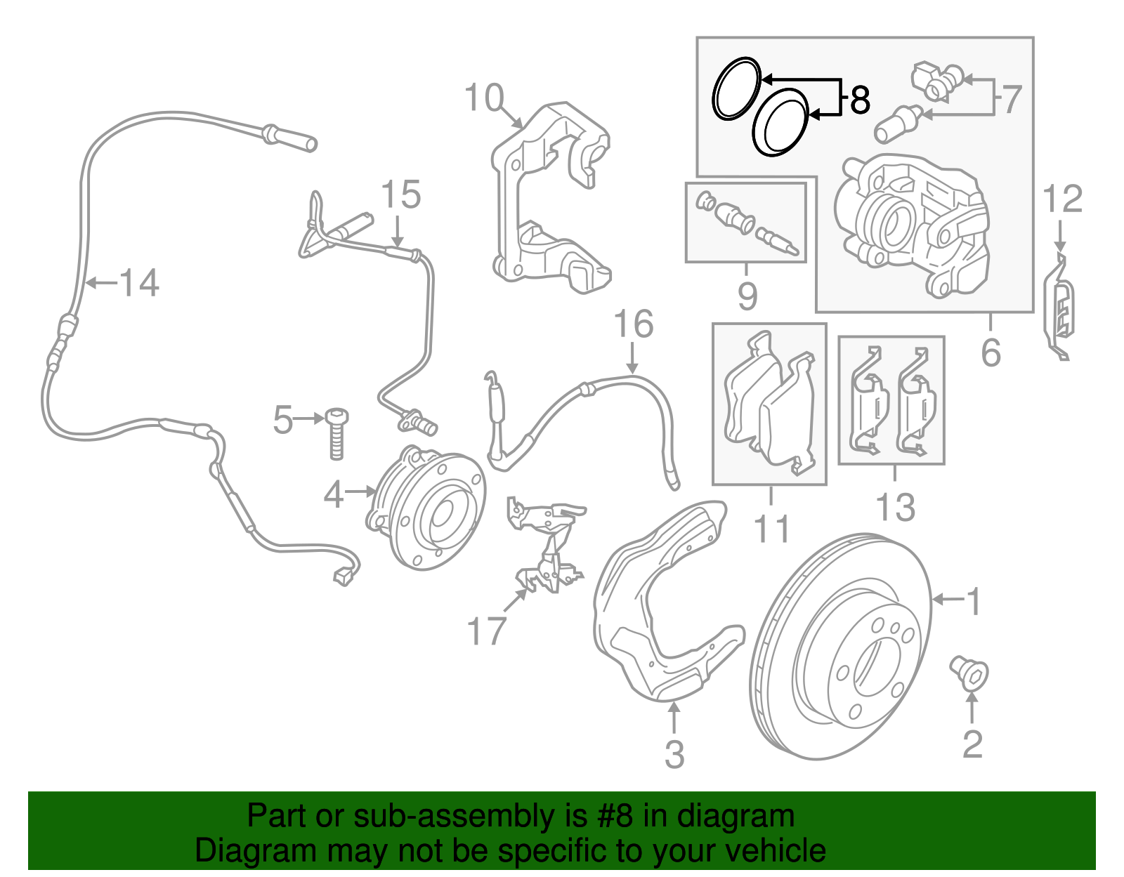 34106790928 - 2011-2021 BMW Caliper Overhaul Kit (34-10-6-790-928 ...