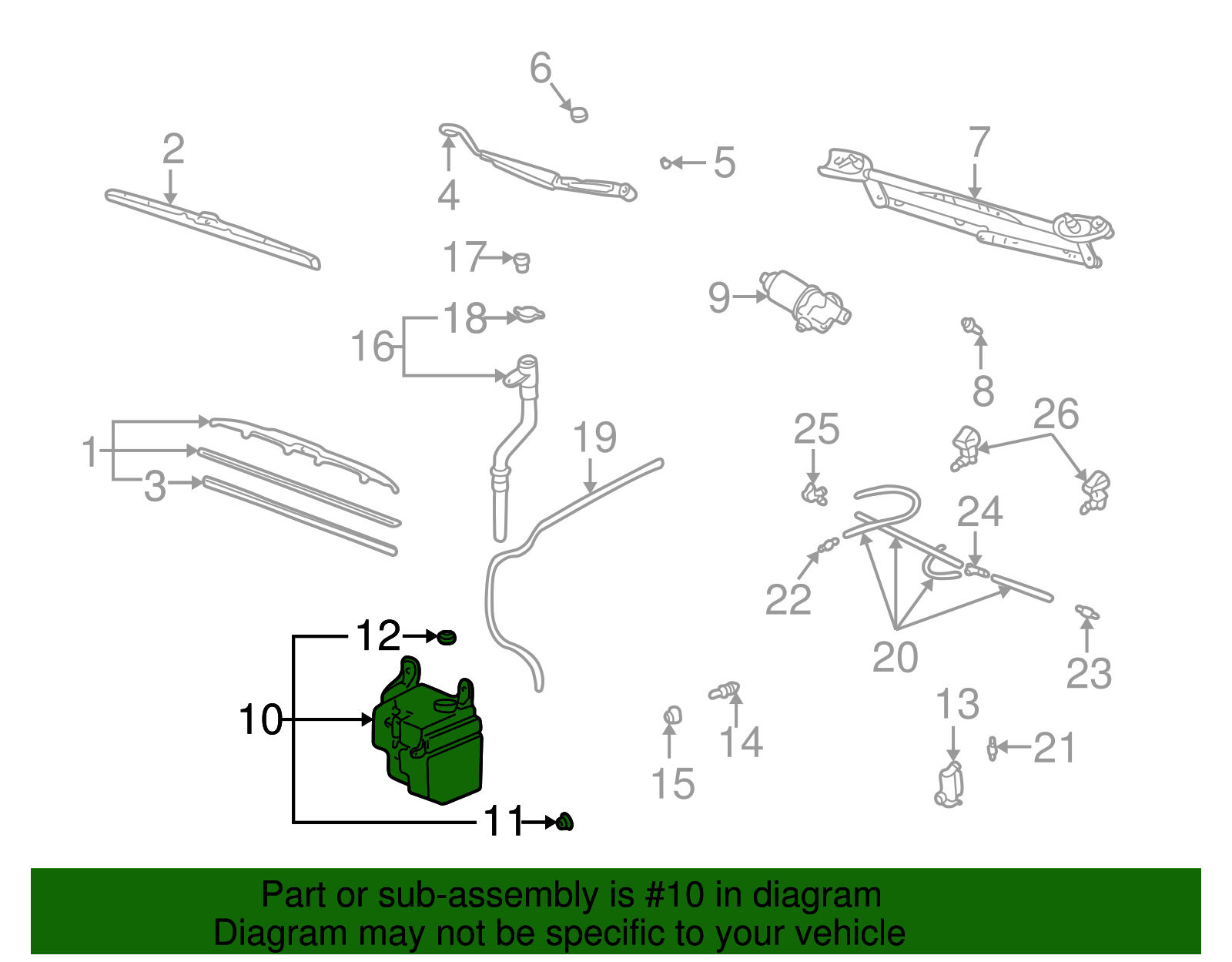 2004-2007 Toyota Highlander Washer Reservoir 85315-48060 | Toyota Parts ...