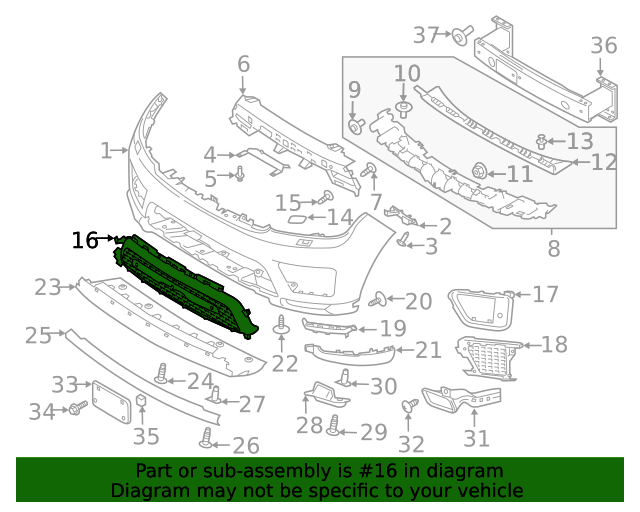 Genuine OEM Center Grille Part# LR099209 Fits 2018-2022 Land Rover ...