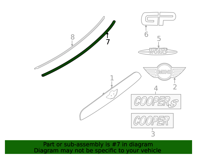 51-13-7-375-109 - Molding Retainer Strip - 2015-2023 Mini Cooper ...