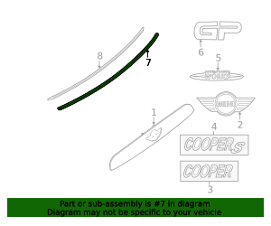 51-13-7-375-109 - Molding Retainer Strip - 2015-2023 Mini Cooper ...