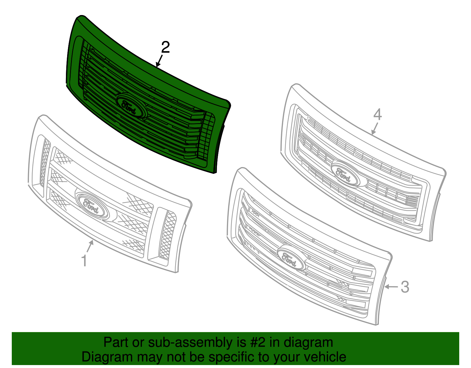 2009-2013 Ford F-150 Grille Insert - Xlt 6-Bar Chrome Billet AL3Z-8200 ...