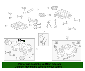 17213-P13-000 - Rubber Air Cleaner Housing Mounting - 1993-2005 Honda ...