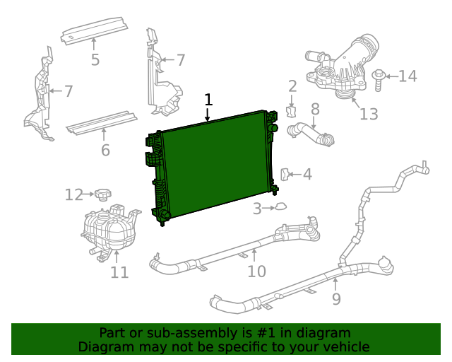 2017-2024 Chrysler Radiator 68595954AA | Mopar Parts Canada