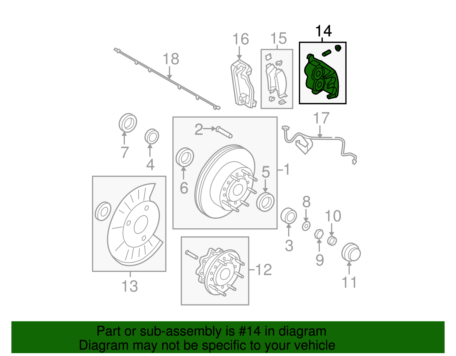 2005-2013 Ford Motorcraft™ Caliper BRCF-168 | QuirkParts