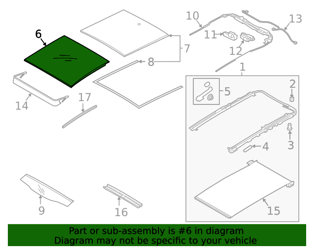 81611-D9000 - Sunroof Glass 2017-2022 Kia Sportage | Kia.Parts Store