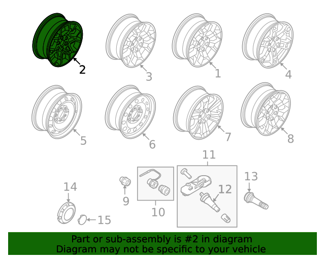 Genuine OEM Ford Part - Wheel Assembly ML3Z-1007-BA | Genuine OEM Ford ...
