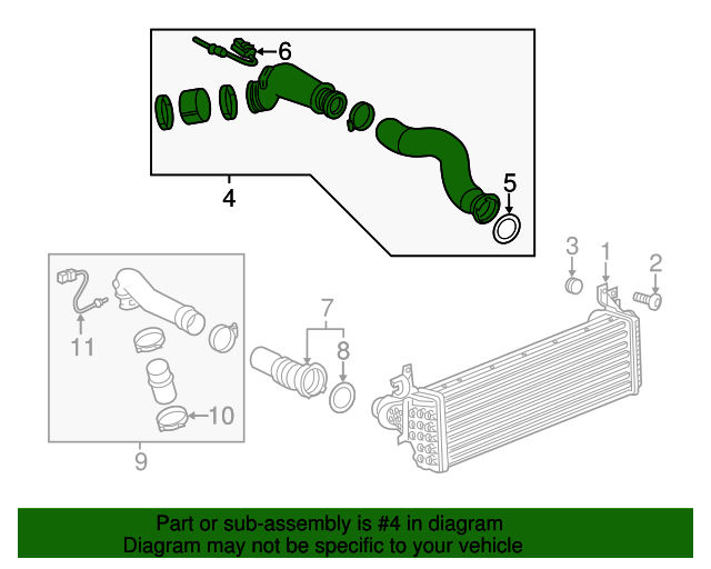 2016-2020 GM Intercooler Outlet Air Hose 84084529 | TascaParts.com