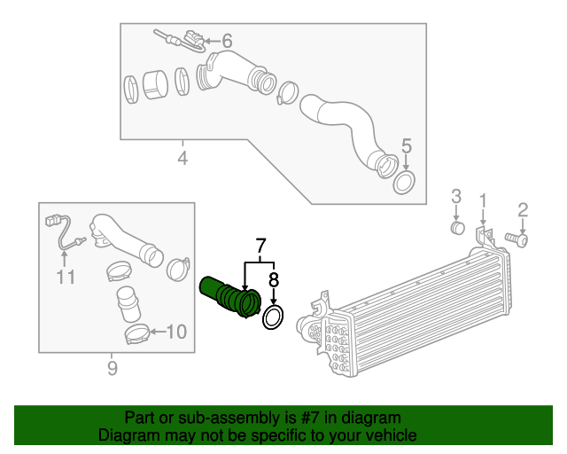 2016-2022 GM Charge Air Cooler Inlet Air Hose 84784919 | TascaParts.com