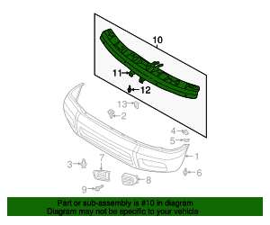 1999-2004 Nissan Pathfinder Bumper Cover Reinforcement 62030-2W100 ...