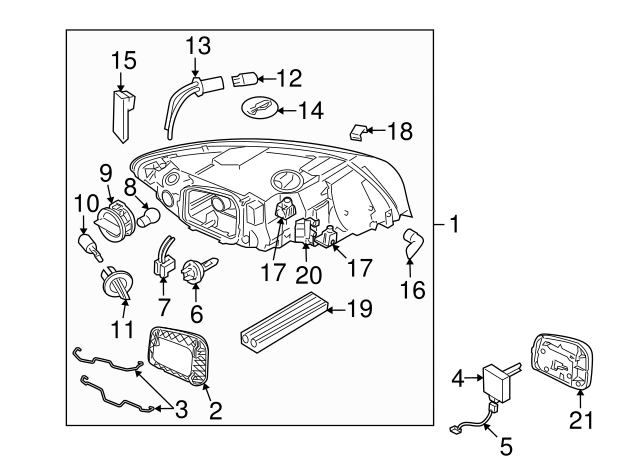 2008-2011 Volvo Headlamp Bracket - Driver's Side (LH) 30744956 ...