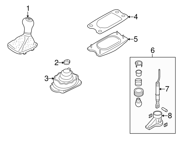 8K0-863-278-H-XXH - Manual Transmission Shift Boot 2013-2016 Audi ...