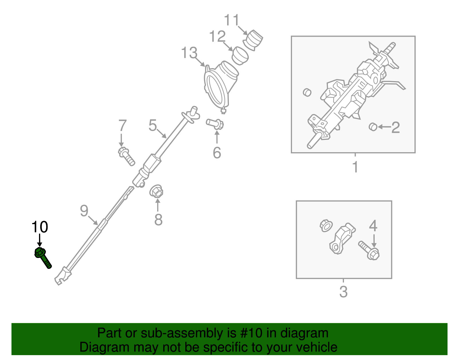 1996-2025 Nissan Steering Column U-Joint Bolt 48935-4P00A | Bill Kay ...