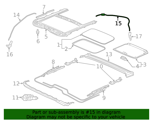 70065-TGG-A00 - Tube L Rear Drain Vinyl (Sunroof) - 2017-2020 Honda ...
