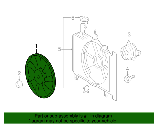 16361-21090 - Fan Blade - 2007-2015 toyota | OEM Genuine Toyota Parts