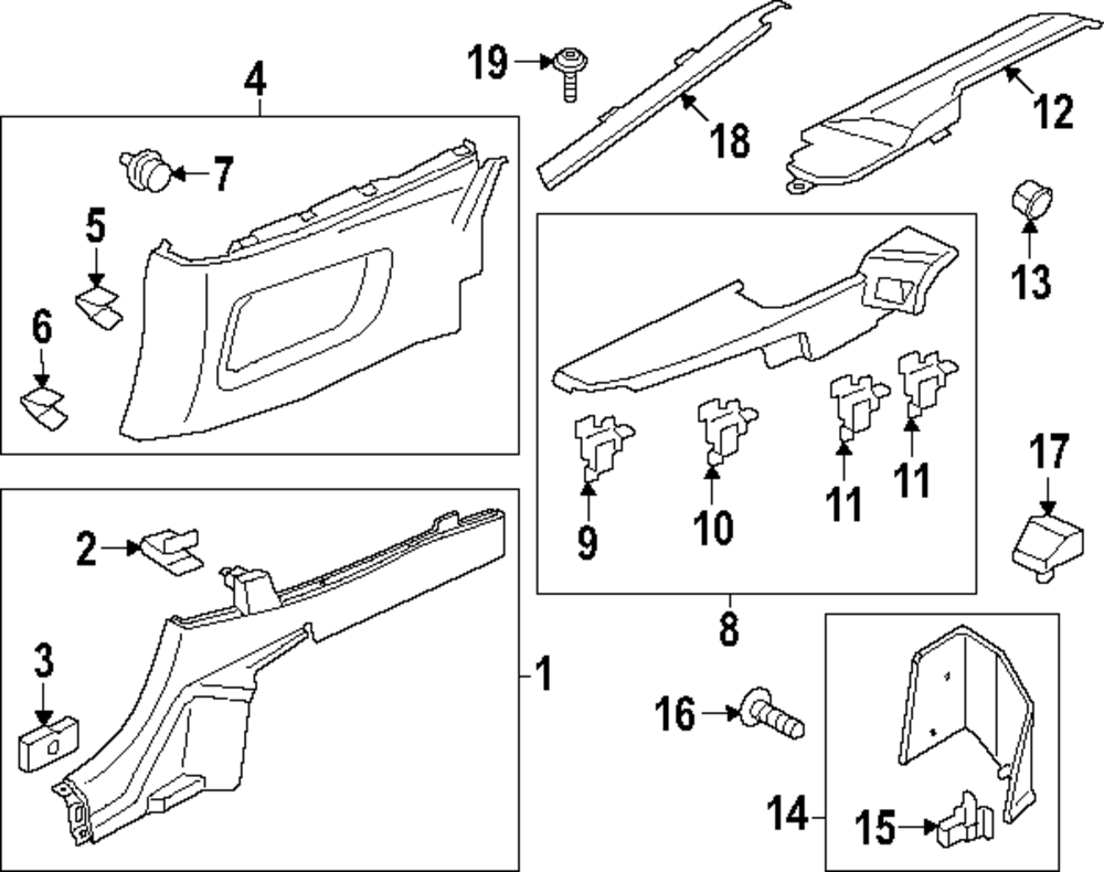 2024 Ford Mustang Panel Cover Retainer PR3Z-7650980-A | TascaParts.com